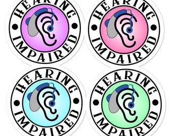 3 X Large Paper Stickers 6.9cm Hard of Hearing Deaf Hoh Orange - Etsy UK