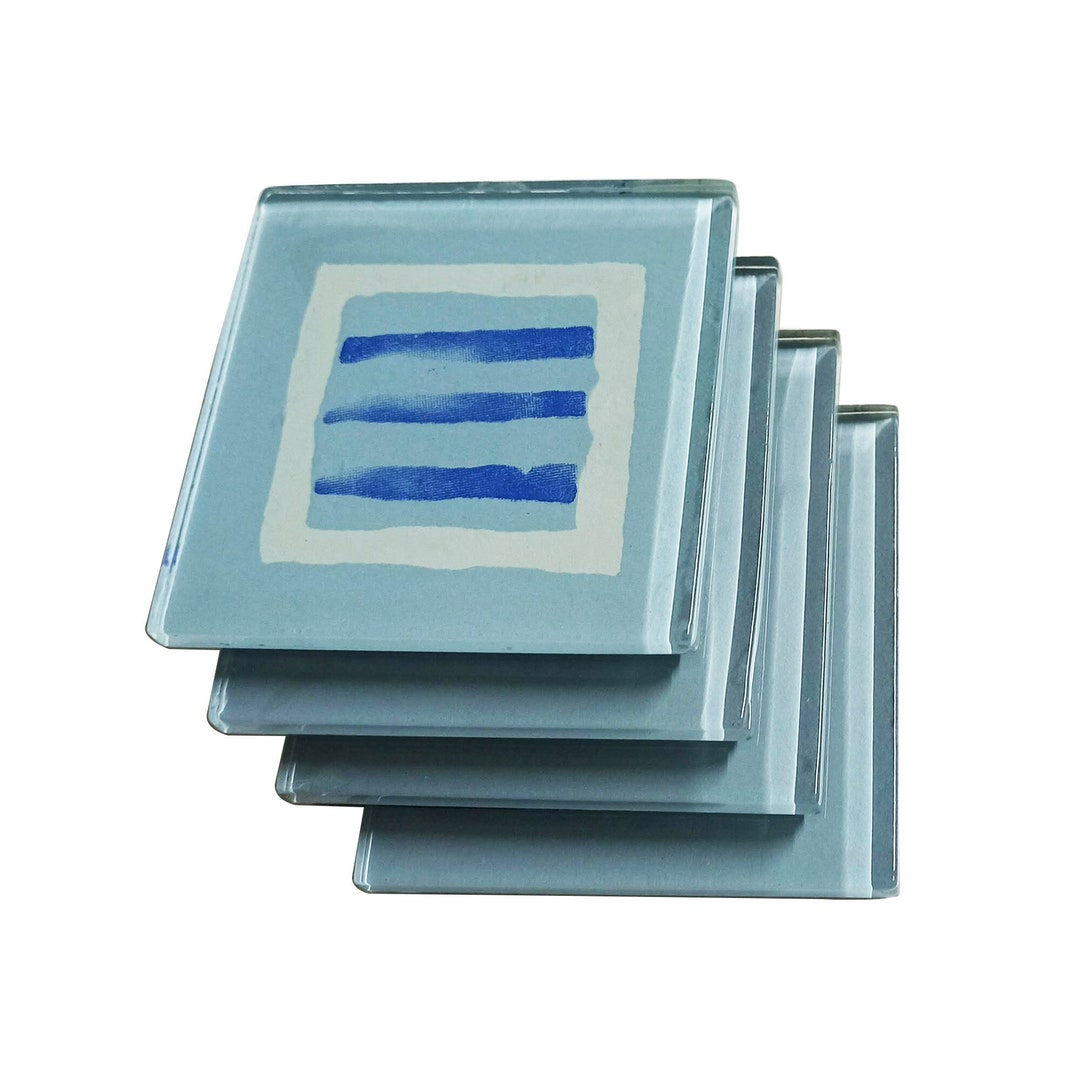 Square Glass Coasters, Patterned Glass Coaster, Glass Gift, Wedding ...