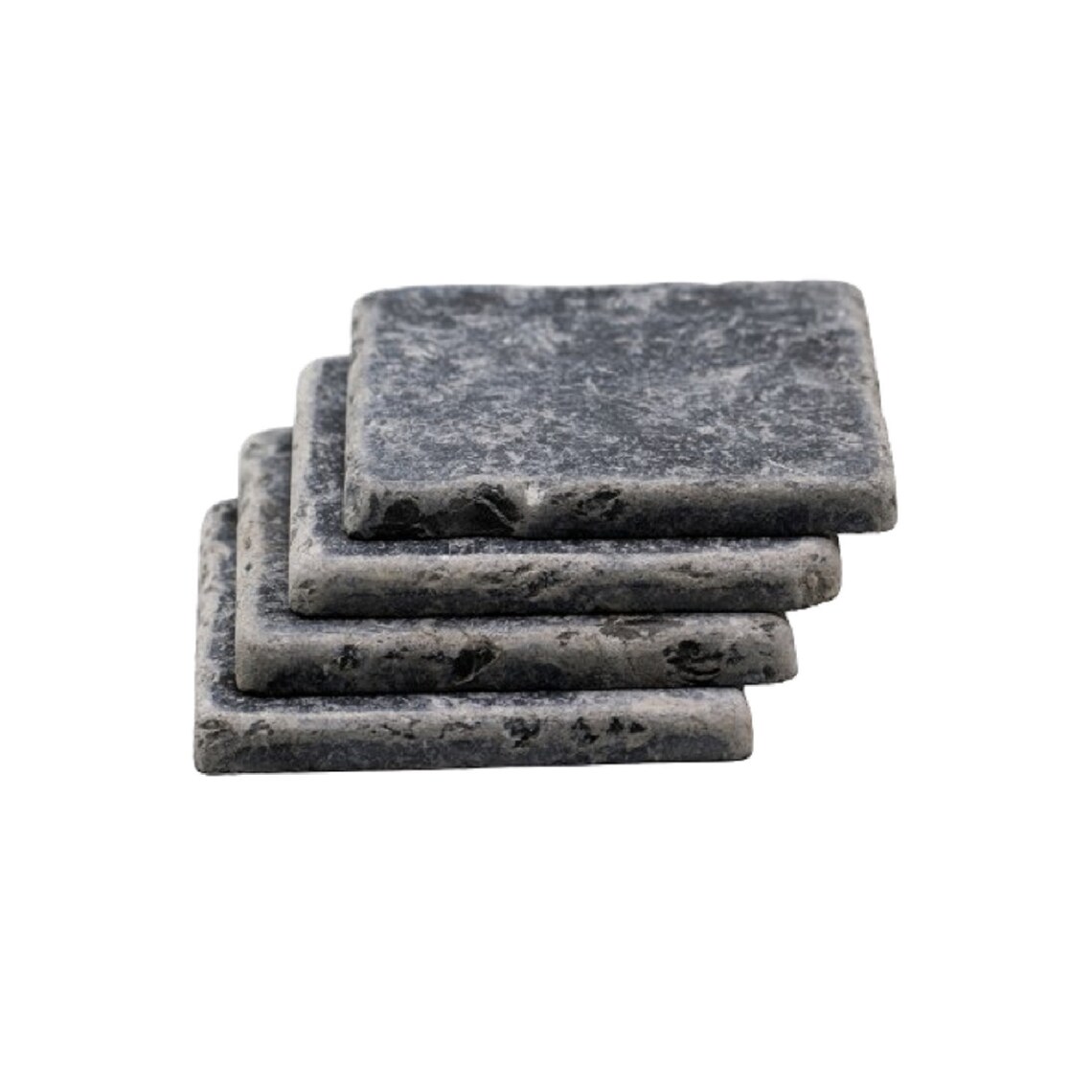 Natural Stone Marble Coaster Set Black Marble Coasters - Etsy