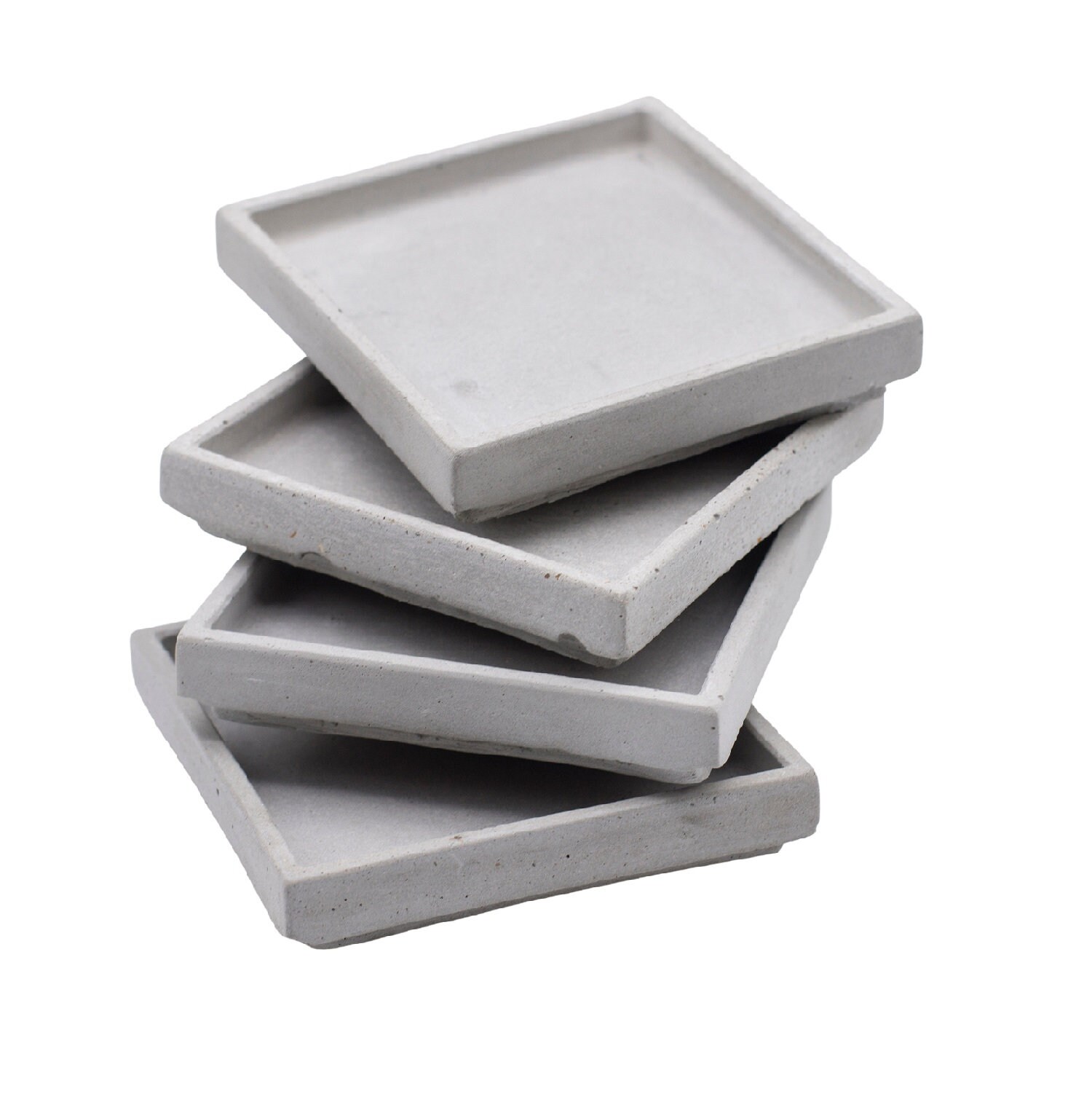 Set of Square Concrete Coasters, Cement Modern Coaster, Square Concrete ...