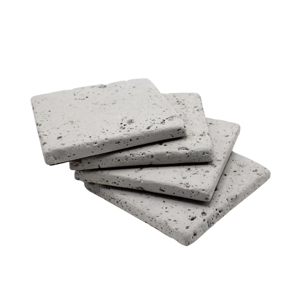 Square Natural Concrete Coaster Set: Modern Cement Coasters - Etsy
