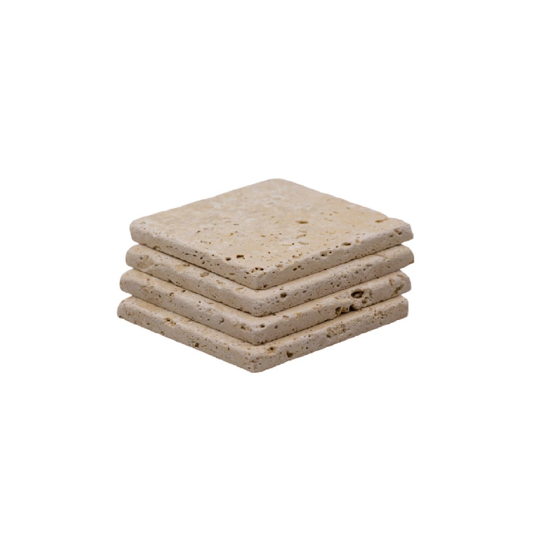 Travertine Coasters Set of 4 Natural Travertine Stone - Etsy