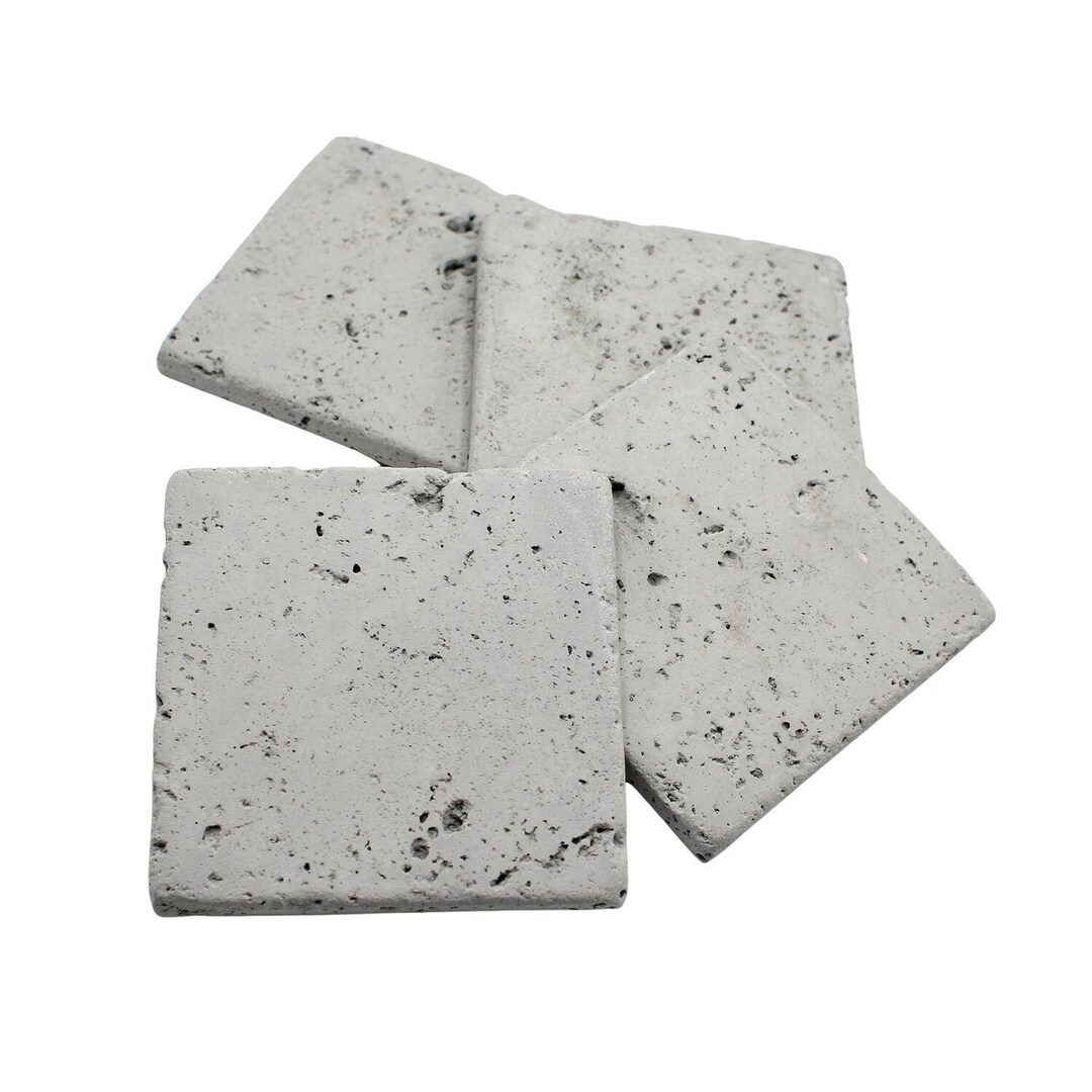 Square Natural Concrete Coaster Set: Modern Cement Coasters - Etsy