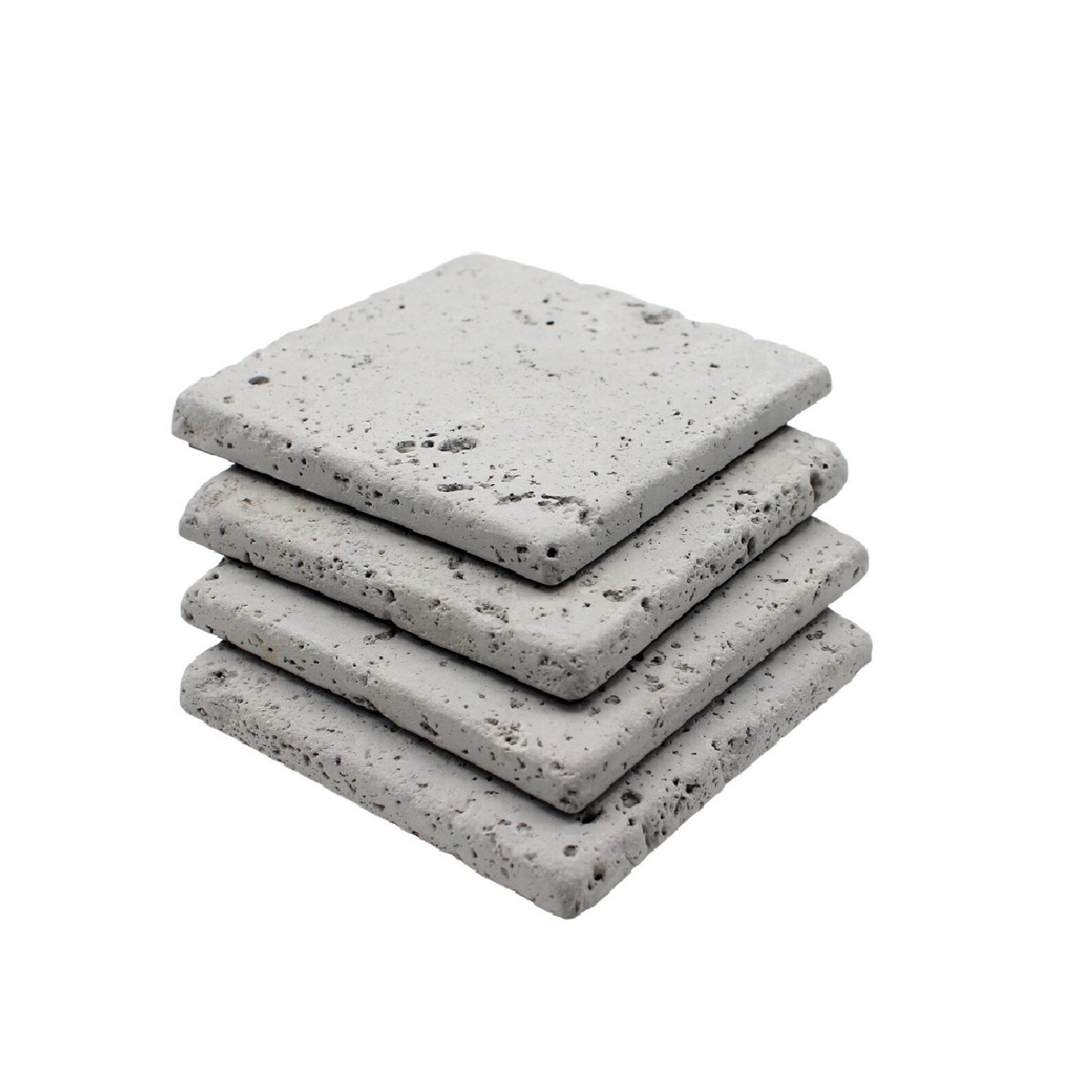 Square Natural Concrete Coaster Set: Modern Cement Coasters - Etsy