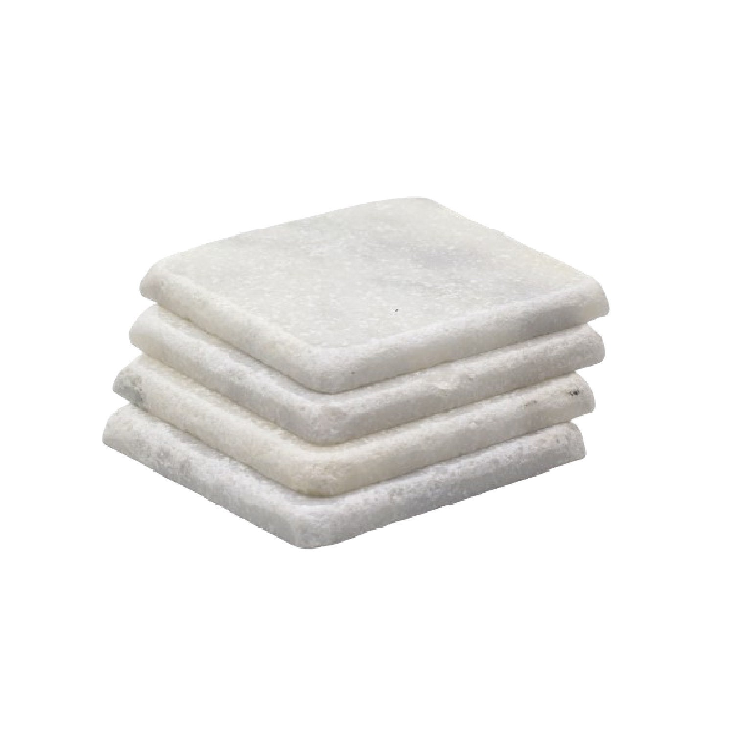 White Marble Tumbled Coaster Set, Square Marble Coasters, Great Gift ...