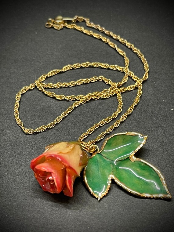 vintage resin dipped rose - Gem