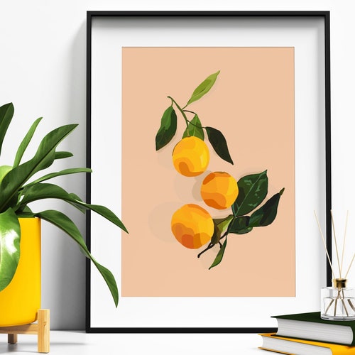 Prints Spring Summer Citrus Fruits Kitchen Digital Poster Modern Boho ...