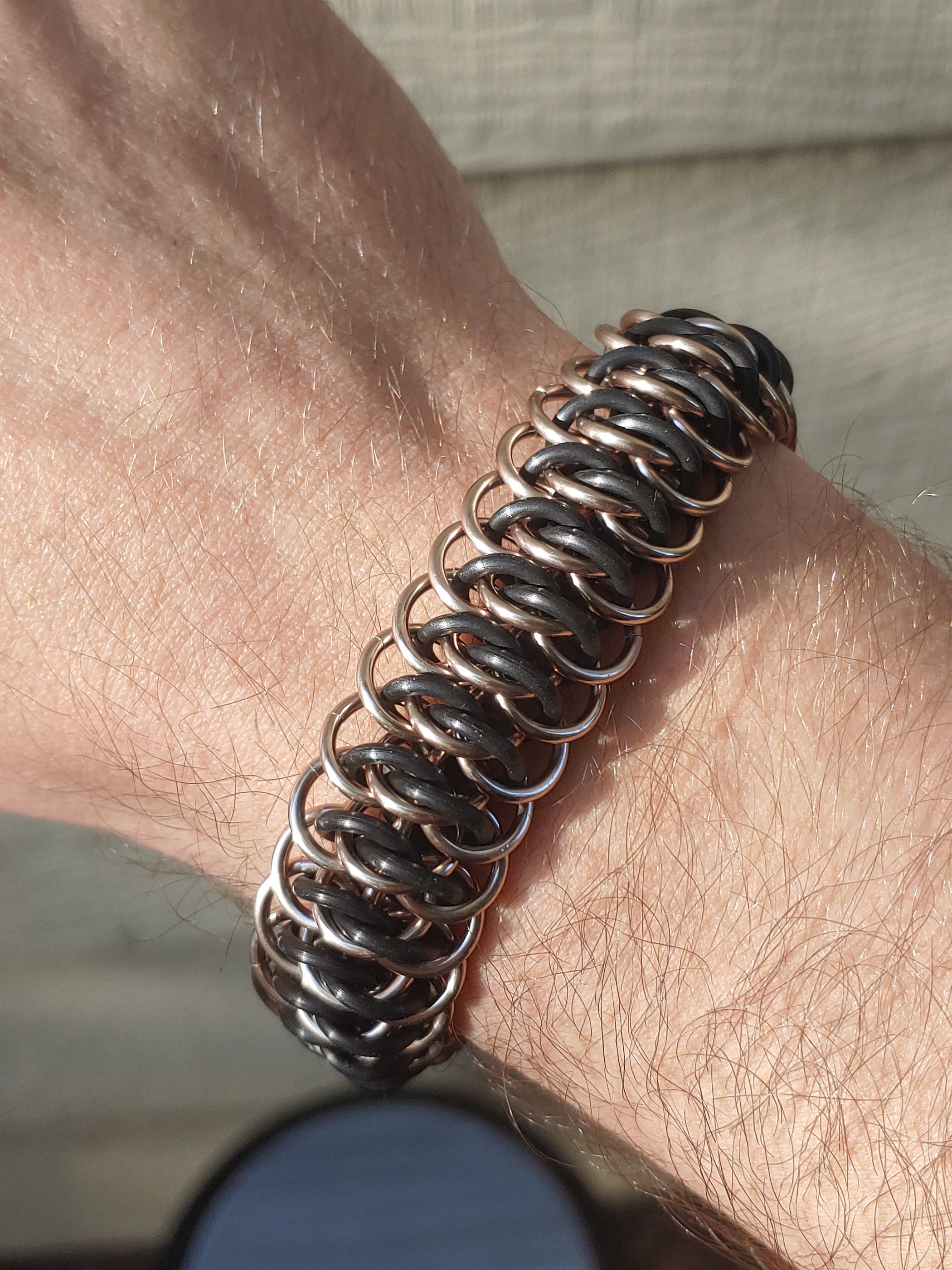 Titan (champagne) - Chainmail Stretch Bracelet - Etsy UK