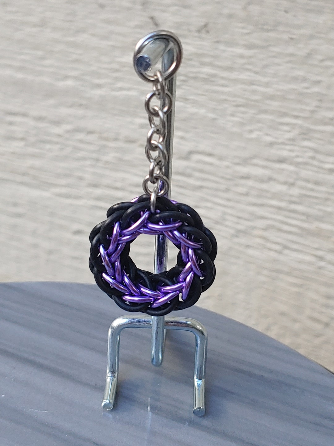 Pegasus Dwarf purple Chainmail Keychain - Etsy