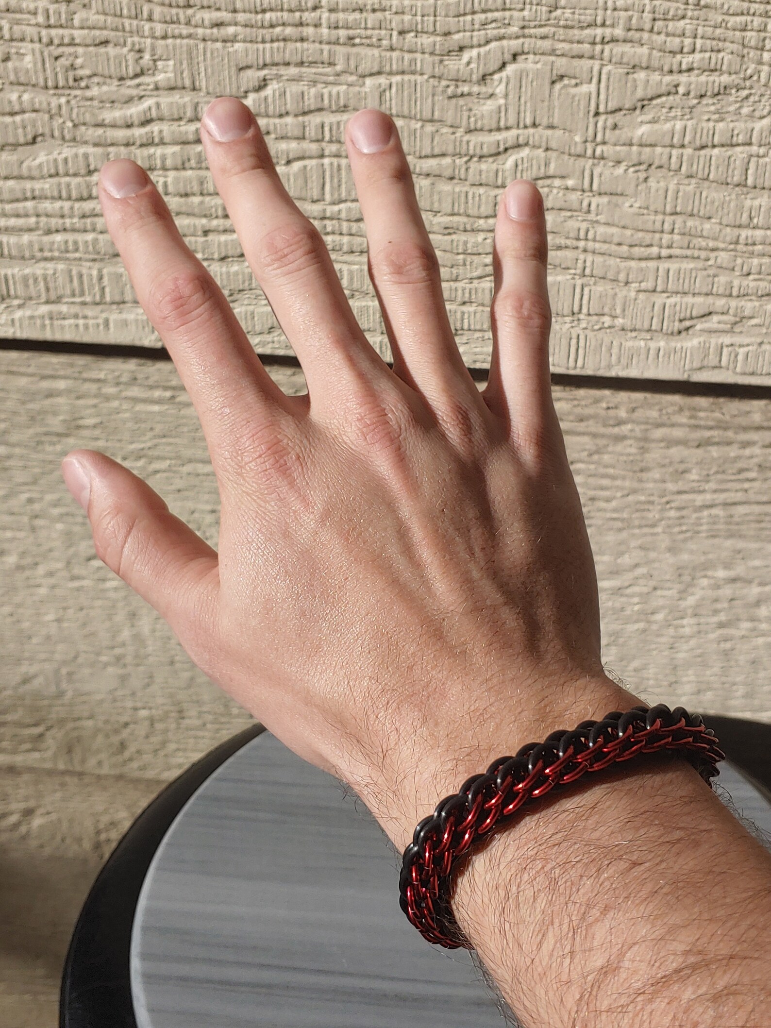 Tethys red Chainmail Stretch Bracelet - Etsy