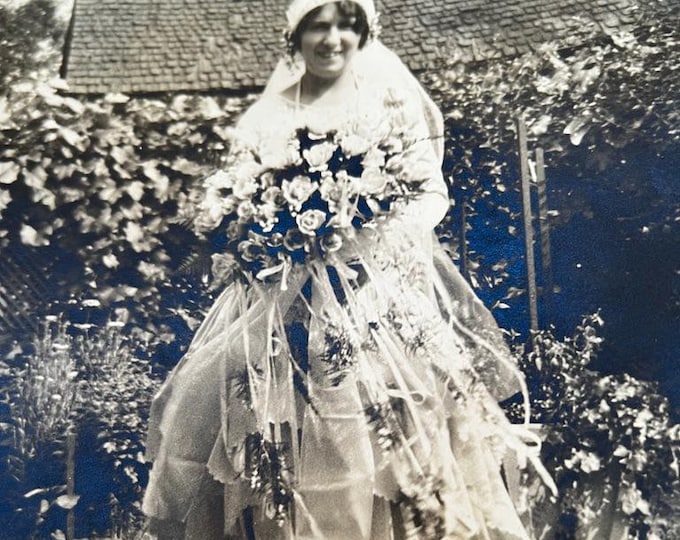 Antique Bride Photograph 1920s Bride Photo 6" X 10" - Etsy