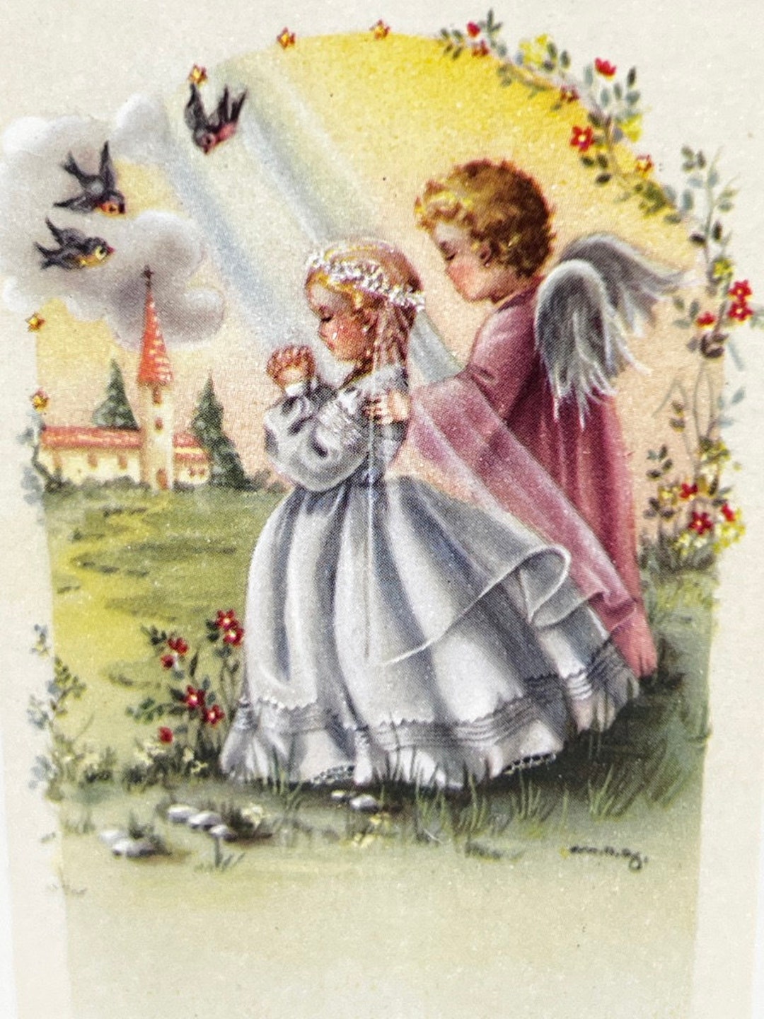 Vintage Holy Card First Holy Communion Angel Made in Italy - Etsy