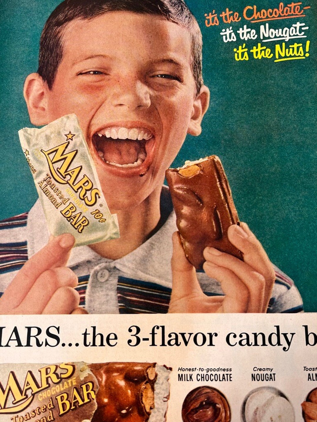 Vintage Mars Bar Candy Bar Ad 1950s Life Magazine 10.5 X 14 - Etsy