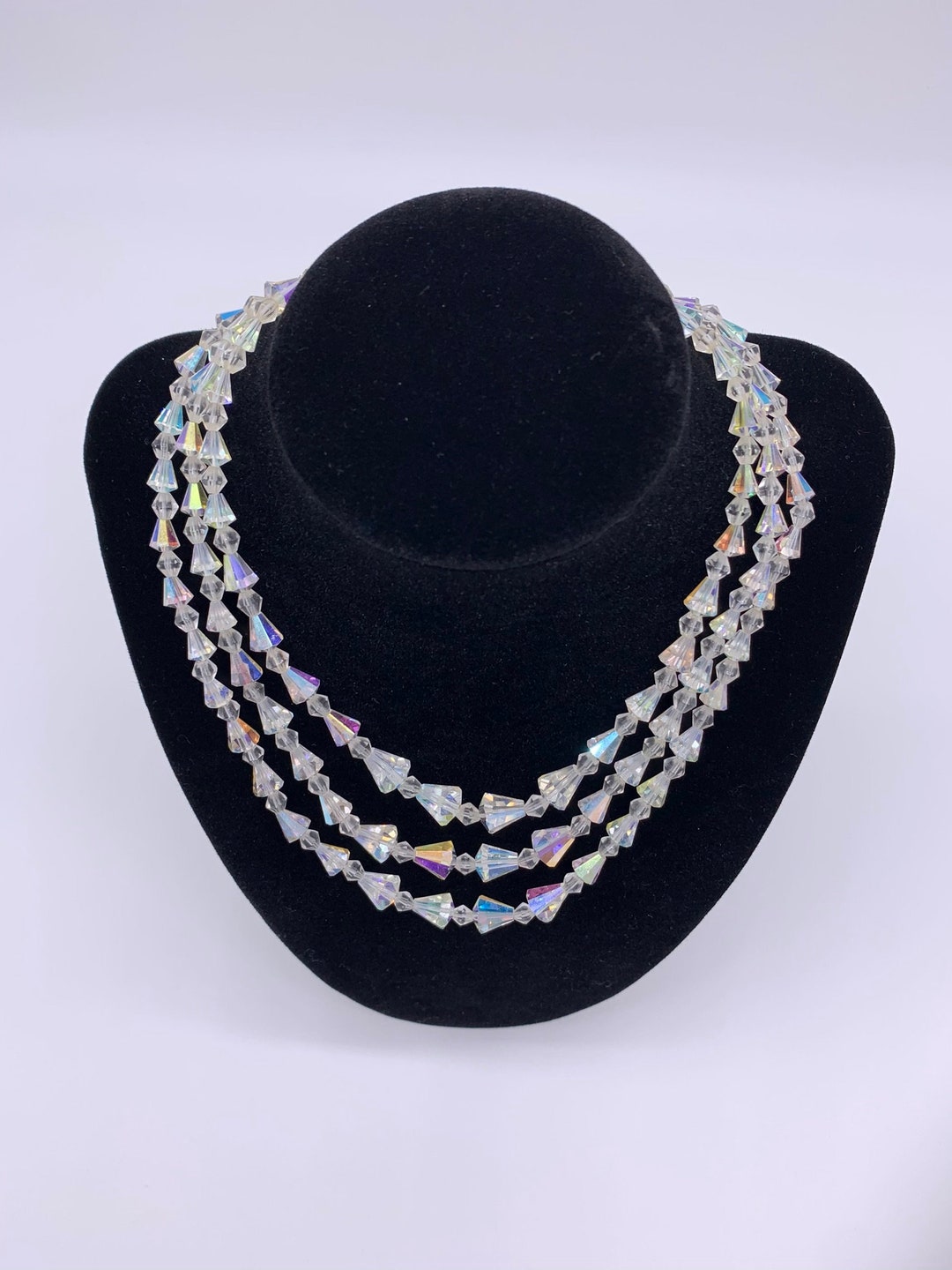 Vintage Crystal Bead Necklace, Stunning Crystal Necklace - Etsy