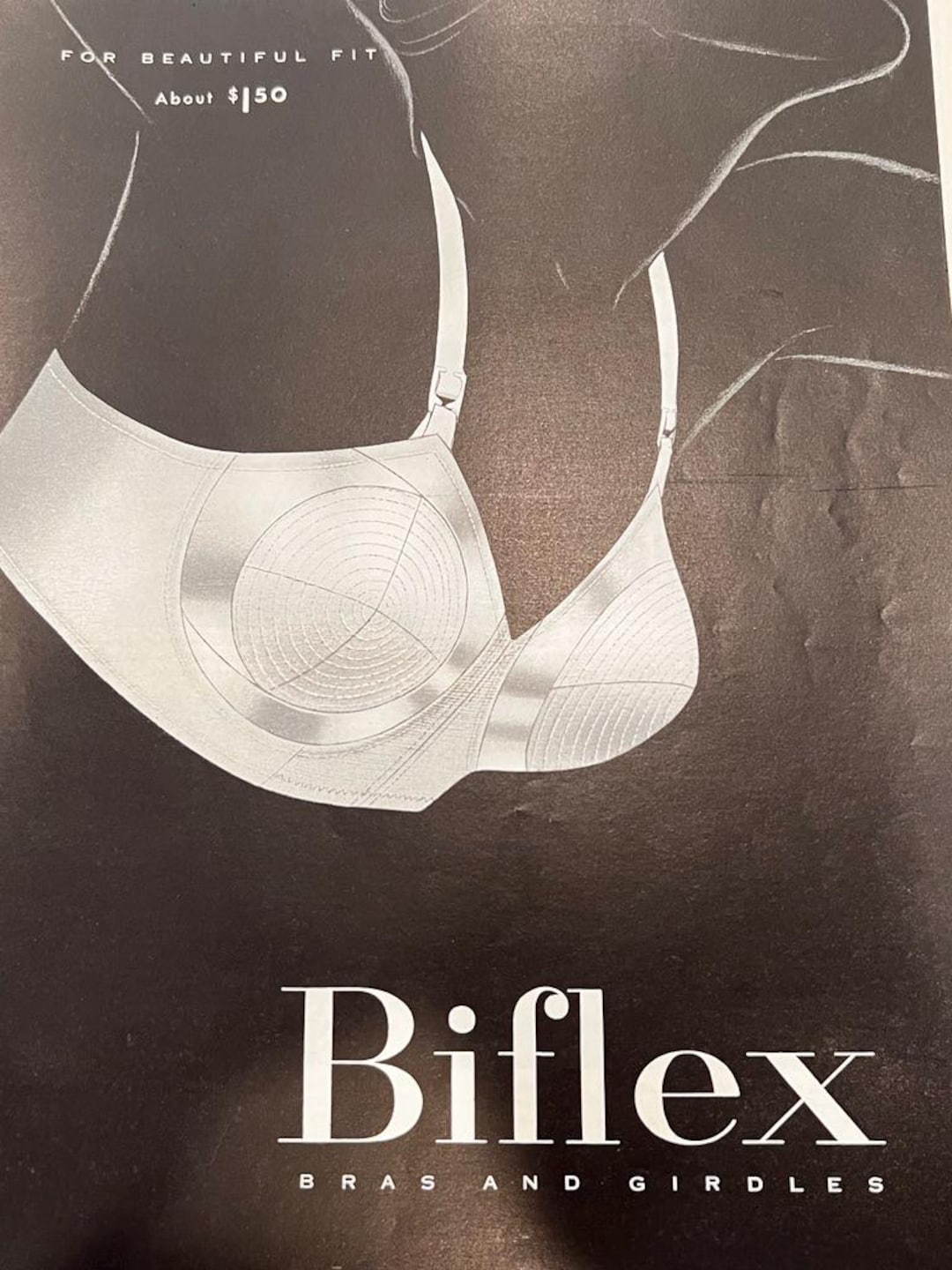 Vintage Biflex Bras and Girdles Ad 1950s Life Magazine 10.5" X 14" Bra ...