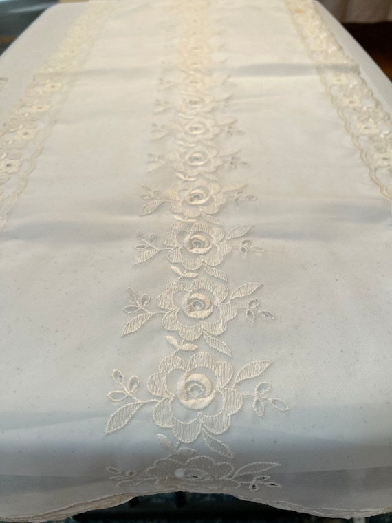 Flowered Sheer Dresser Scarf Table Topper Roses 15 X - Etsy