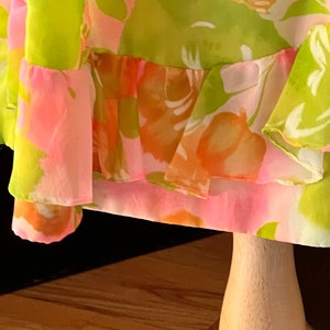 Vintage Dress Plaid Pink Orange Yellow Ruffle Collar 1960s - Etsy