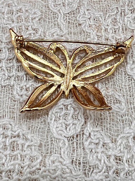 Gold Butterfly Modernist Design Gold Toned Butterfly - Gem