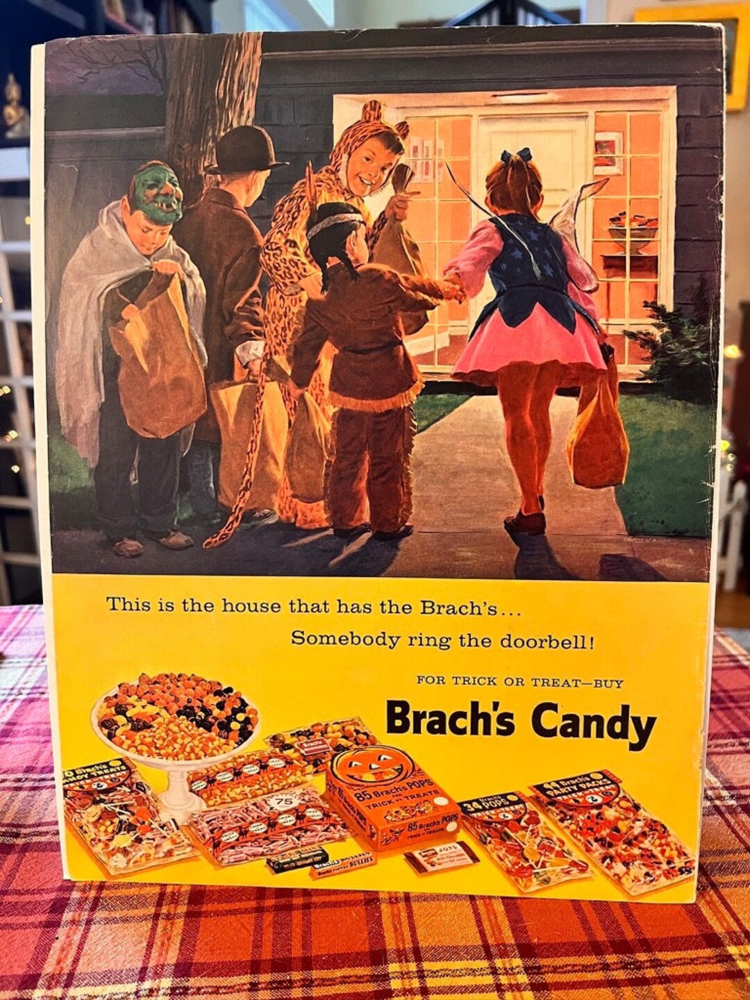 Vintage Halloween Ad Brachs Candy 1950s Magazine Ad 12" X 16" Lifesaver ...