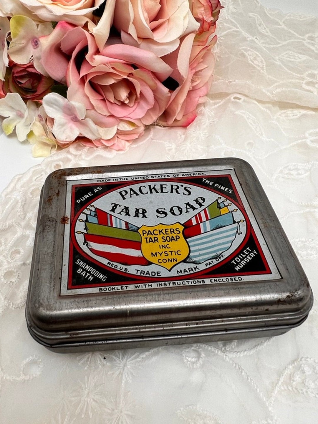 Packers Tar Soap Tin Mystic CT Vintage - Etsy