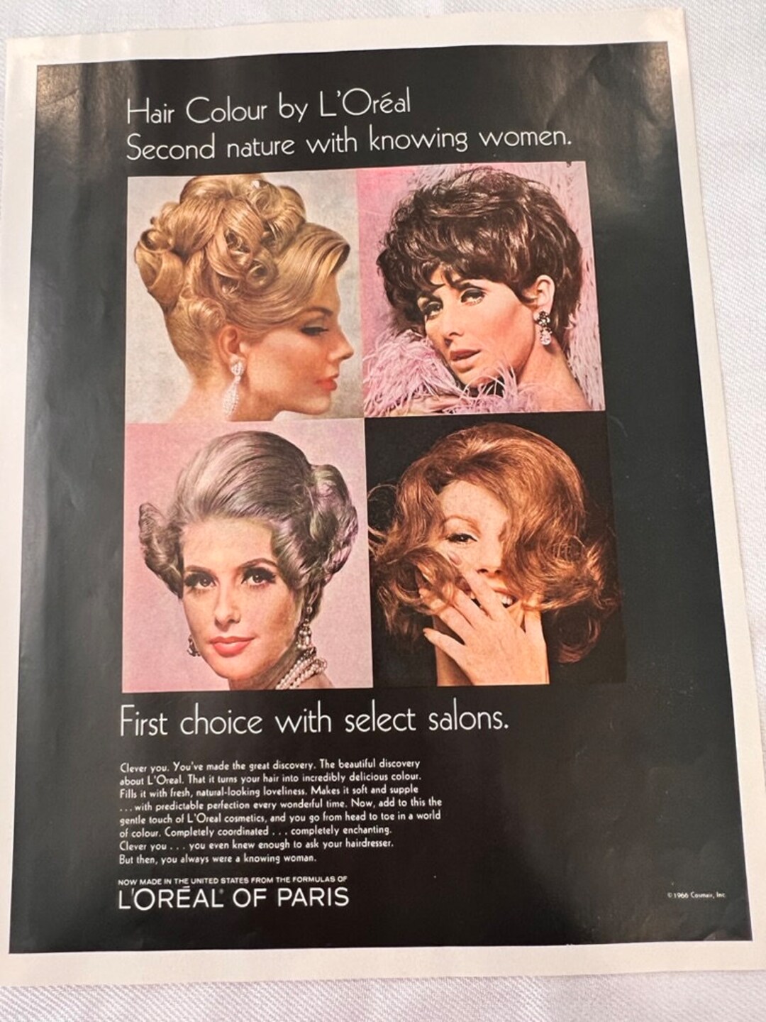 1966 L'oreal Hair Color Ad: Vintage Magazine Print - Etsy