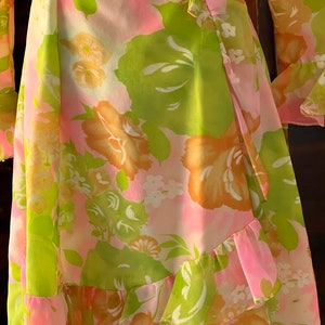 Vintage Dress Plaid Pink Orange Yellow Ruffle Collar 1960s - Etsy