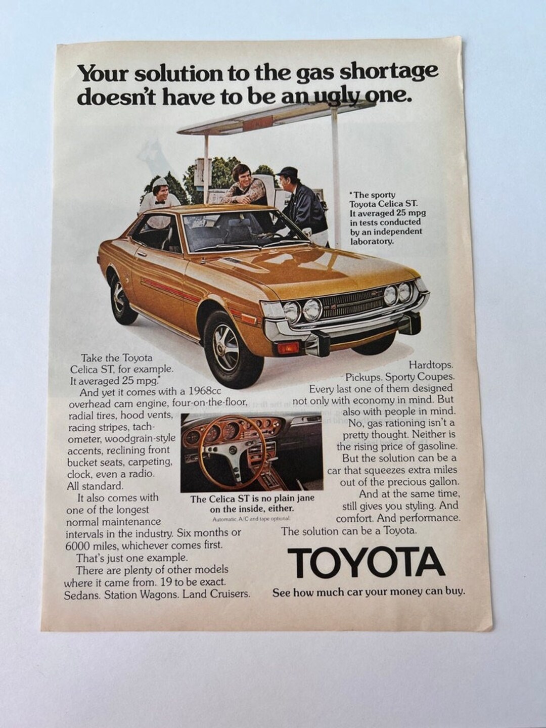 Vintage Toyota Celica Ad Esquire Magazine October 1973 8" X 11" - Etsy