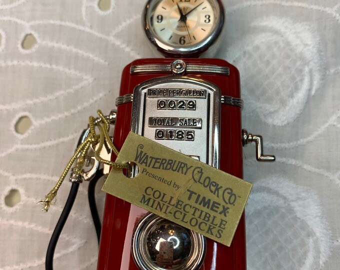 Miniature Gas Pump Clock Waterbury Clock Company Timex Mini Quartz ...