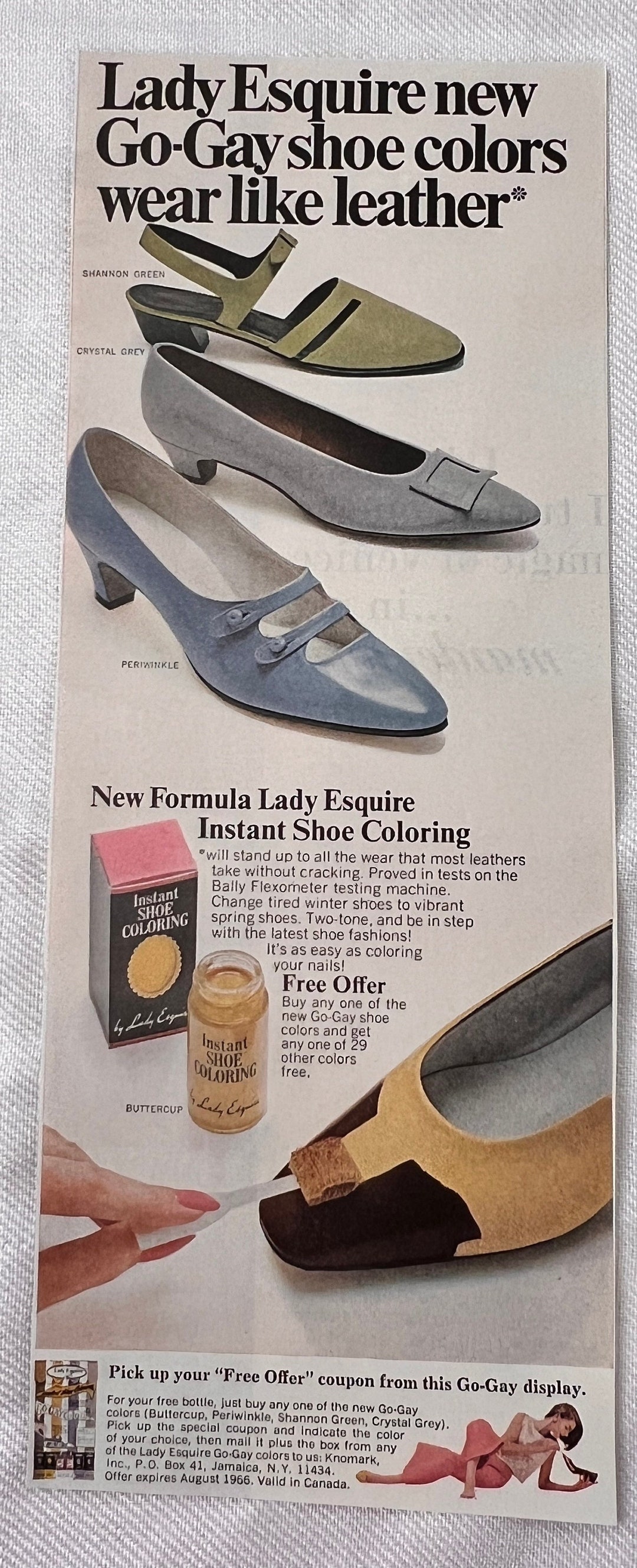 Vintage 1966 Lady Esquire Shoe Polish Ad - Fashion Colors - Etsy