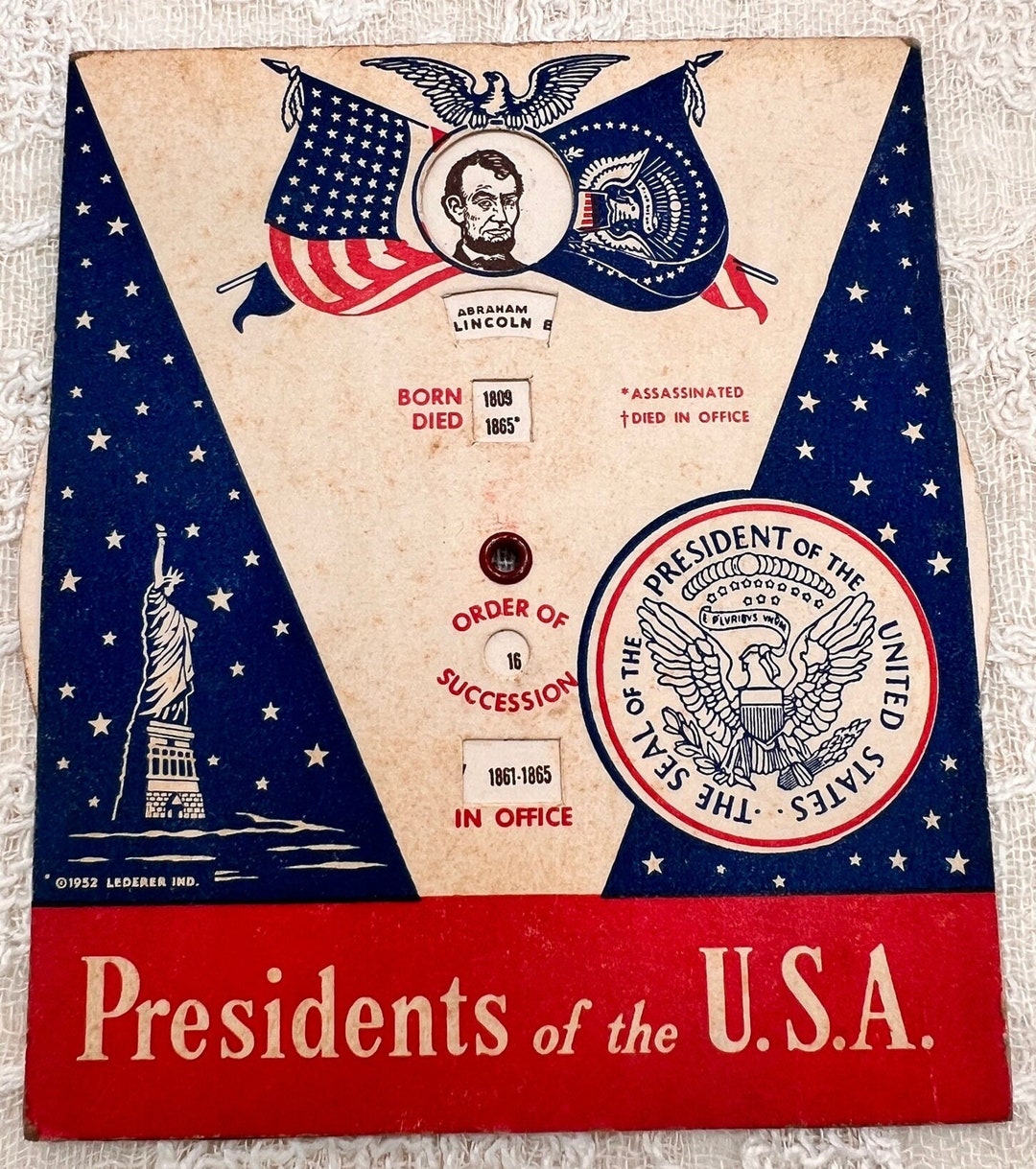 Dial A President Vintage Advertising 1952 US History Presidential ...
