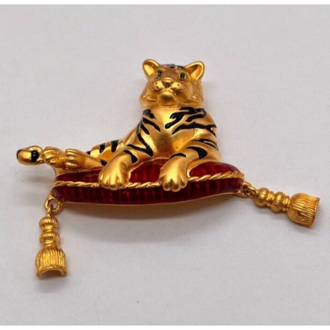 Vintage Tiger Pin Bob Mackie Vintage Siberian Tiger Pin Bright Gold ...