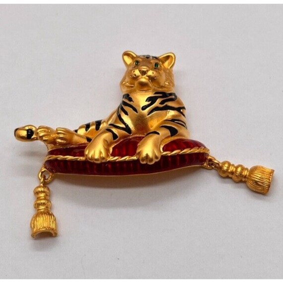 Vintage Tiger Pin Bob Mackie Vintage Siberian Tiger P… - Gem