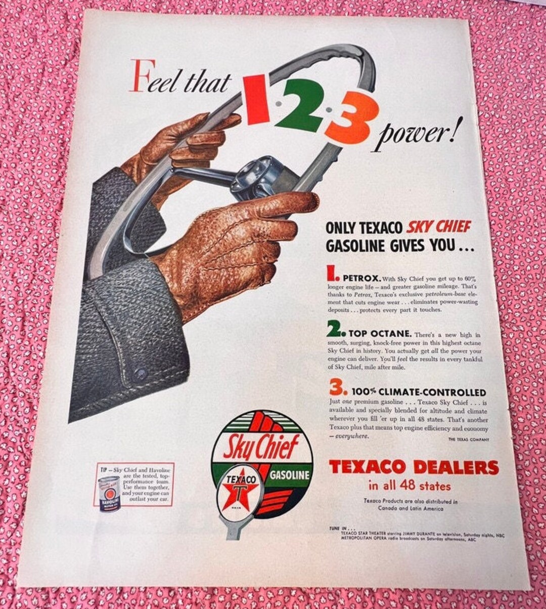 Vintage Texaco Fire Chief Ad 1950s Life Magazine 10.5" X 14" - Etsy