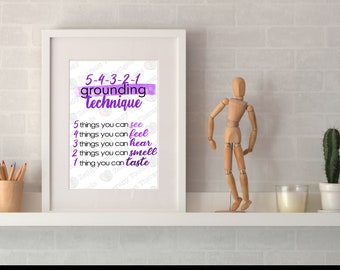 Mindfulness Worksheet Printable 5-4-3-2-1 Technique - Etsy