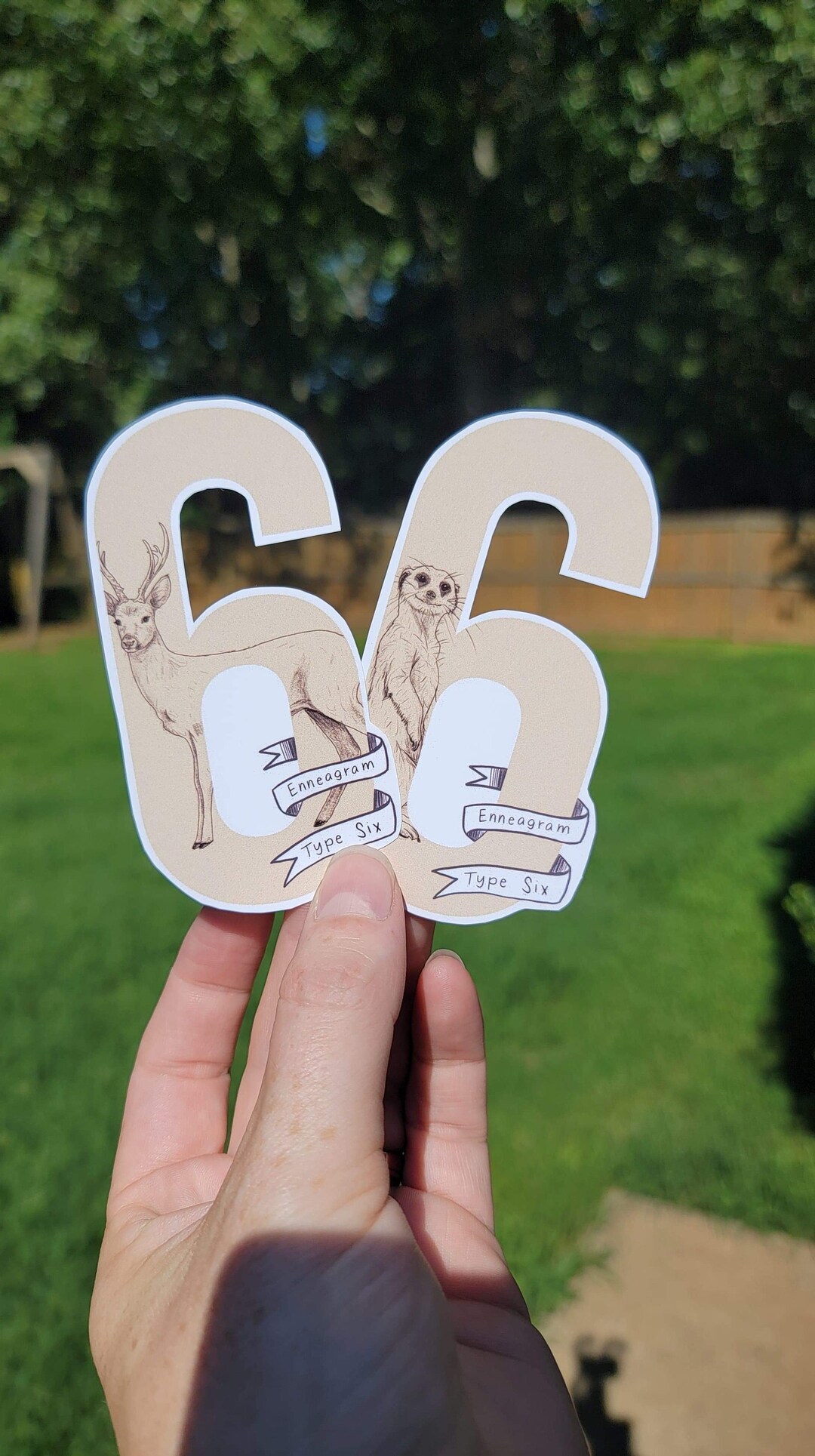 Enneagram Type 6 Spirit Animal Stickers (2-pack) | Deer & Meerkat Matte ...