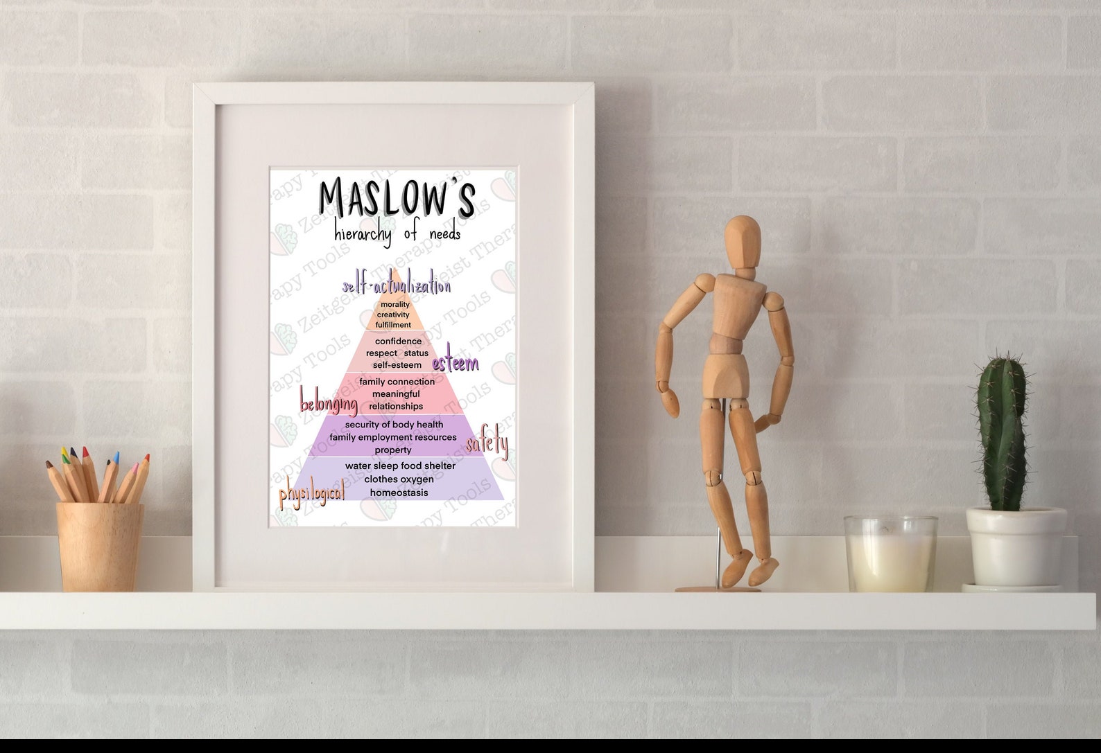 Maslow’s Hierarchy of Needs Printable (purple) | Psychology Counseling ...