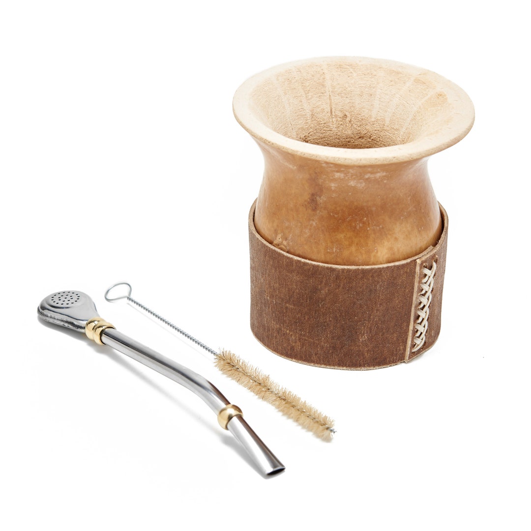 Calabash Mate Gourd Cup I Yerba Mate Gourd With Bombilla Straw I Yerba ...