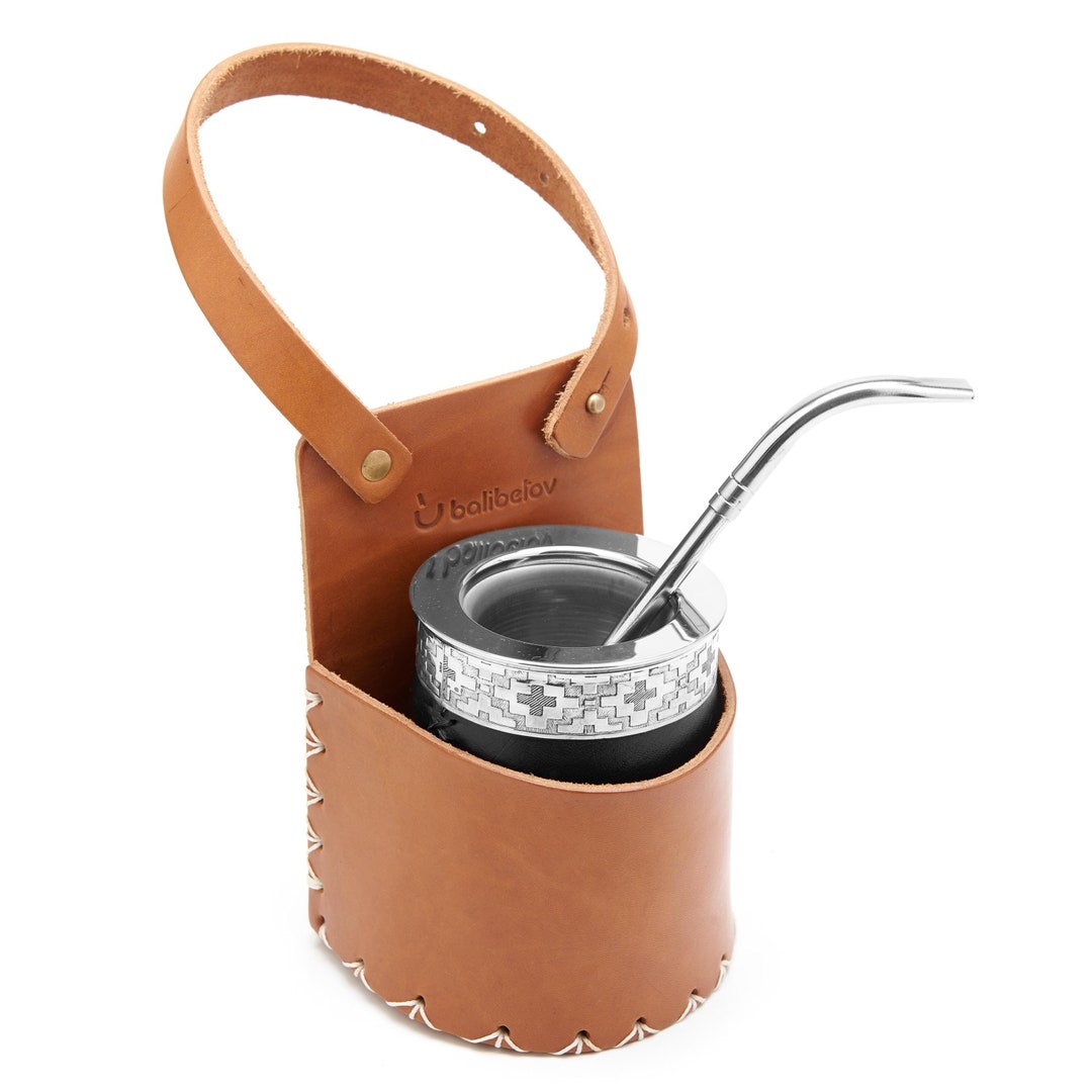 Matera - Mate Gourd Set Bag - Mate Holder for Car | Leather Mate Cup ...