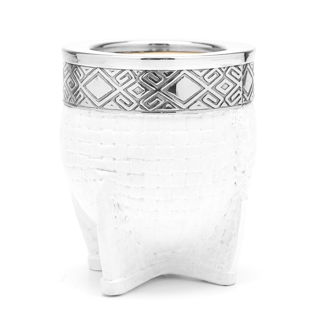 The White Croco Gourd Set I Mate Gourd Set, Leather Mate Cup ...