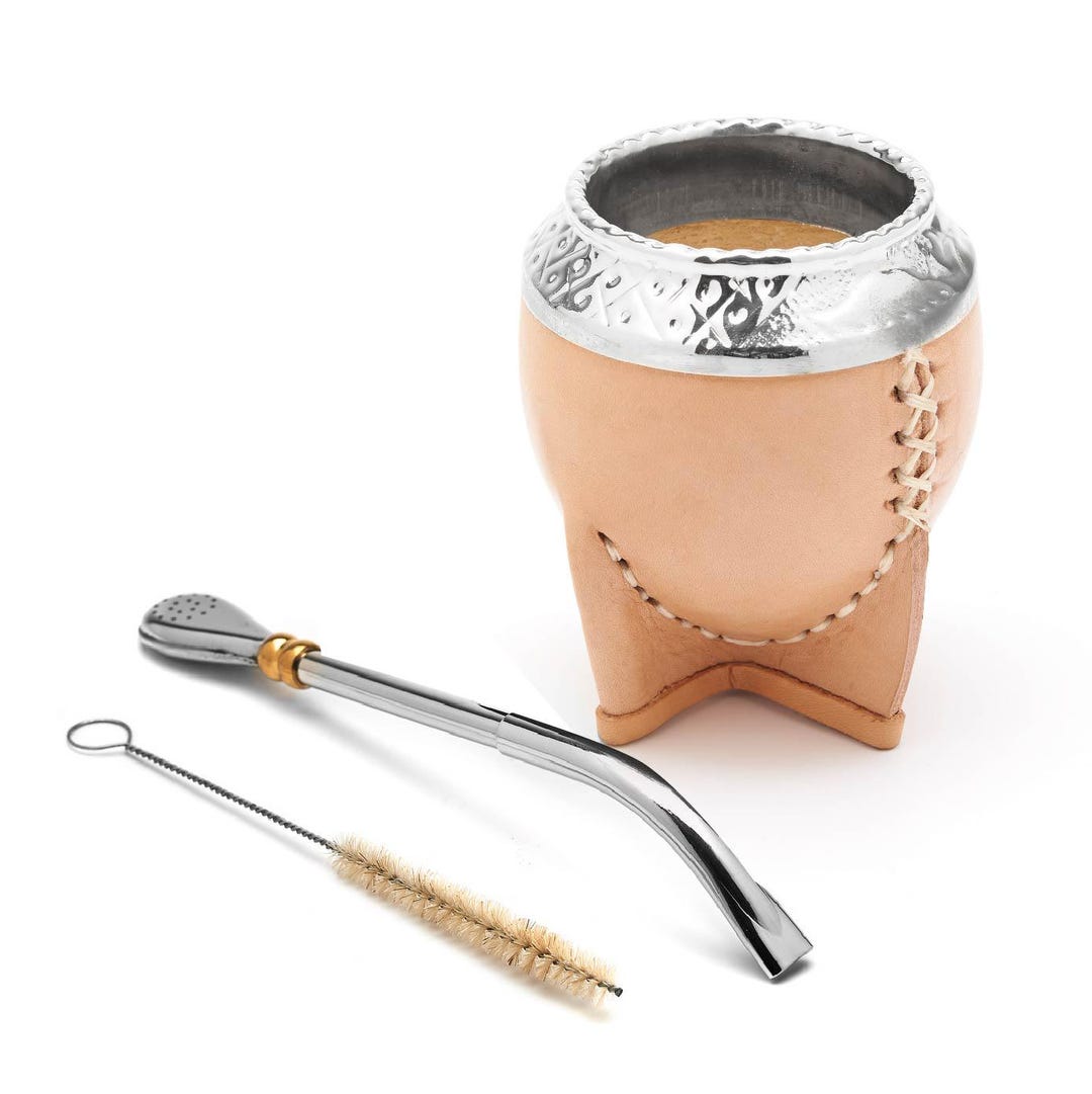 The Jujuy Torpedo Set I Mate Gourd , Leather Mate Cup , Argentinian ...