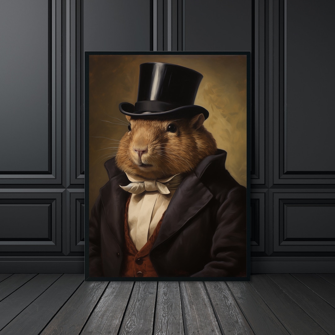 Capybara Print, Renaissance Animal Painting, Capybara Gifts, Animal ...