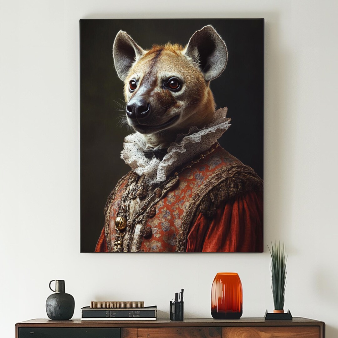 Hyena Gifts, Quirky Hyena Gifts, Hyena Gentleman, Gothic Wall Art, Wall ...