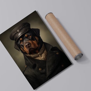 Renaissance Rottweiler Painting, Rottweiler Print, Quirky Animals, Dog ...