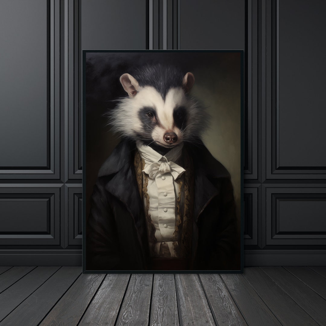 Victorian Animal Portrait, Gothic Animal Decor, Skunk Print, Skunk ...