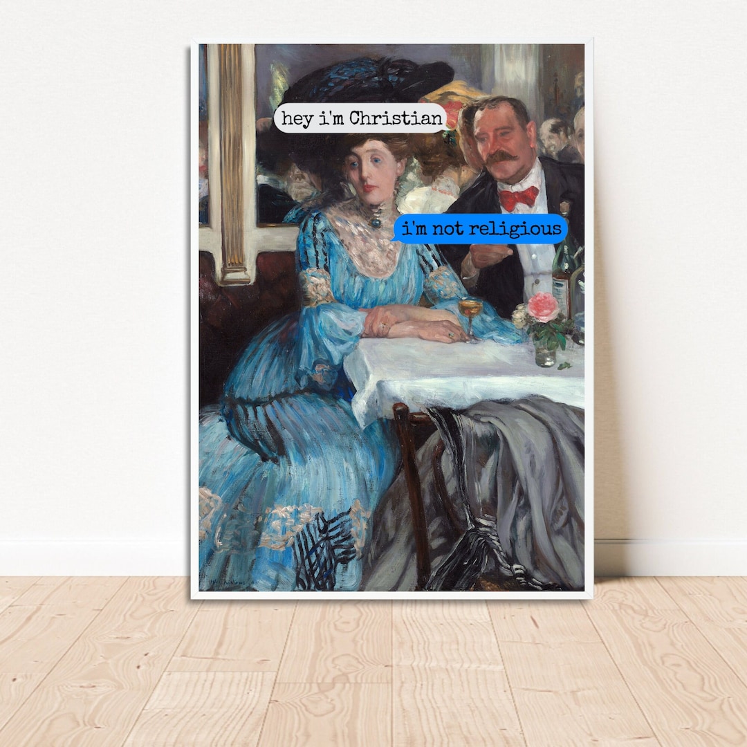 Funny Renaissance Wall Art, Quirky Altered Art, Funny Couple Wall Art ...