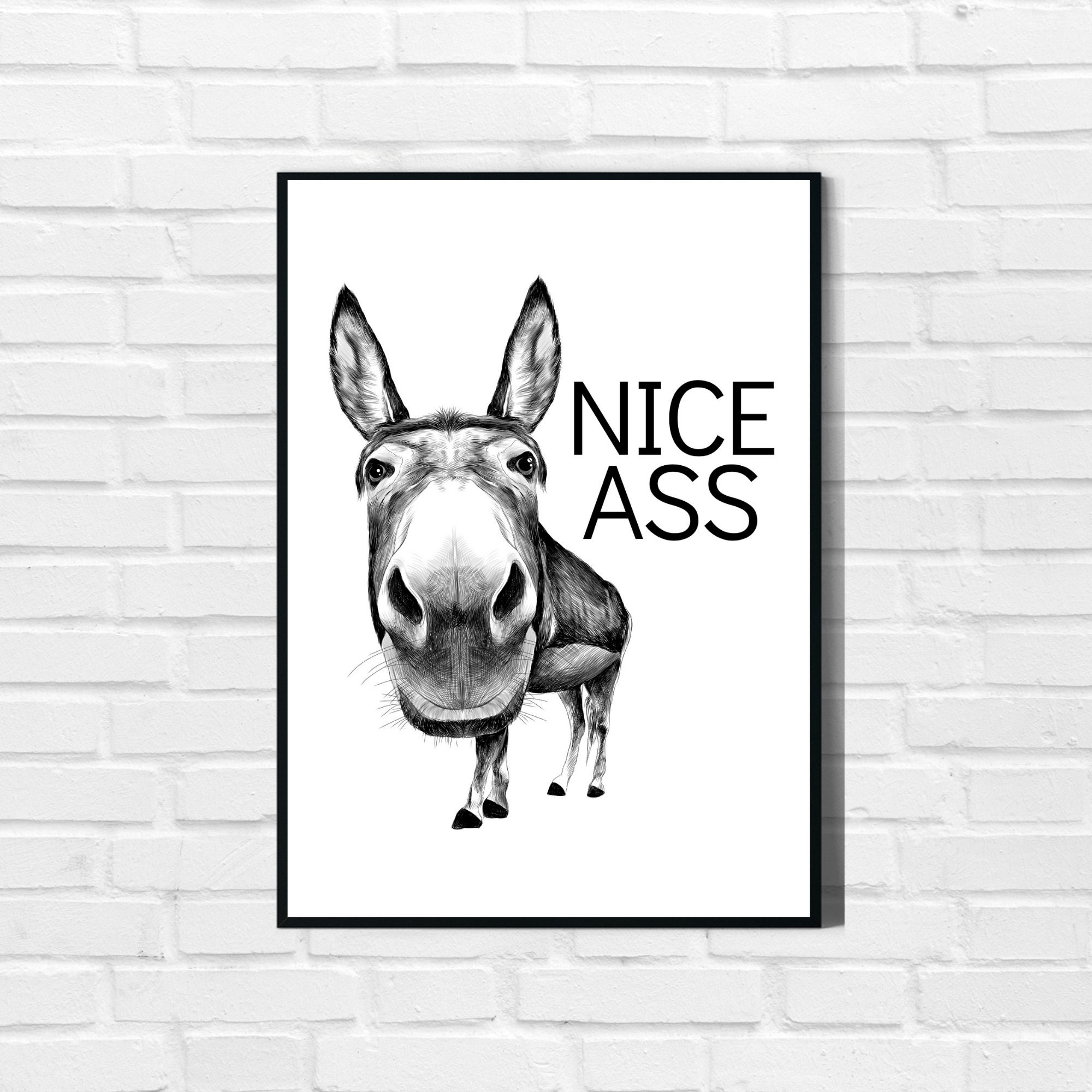 Nice Ass Print Funny Bathroom Prints Nice Bum Print Funny Etsy Uk