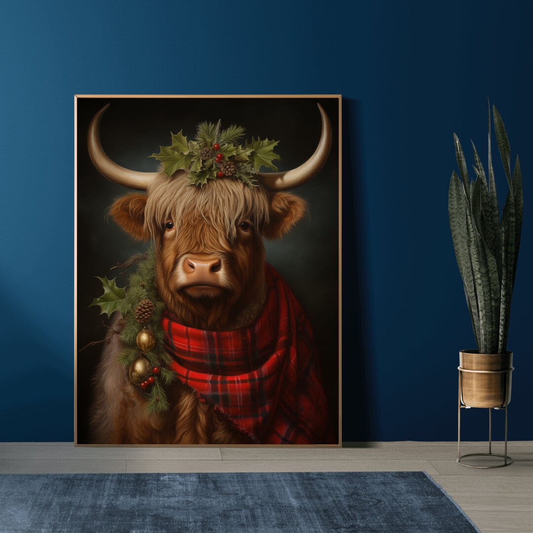 Highland Cow Prints, Quirky Highland Cow Prints, Renaissance Wall Art ...