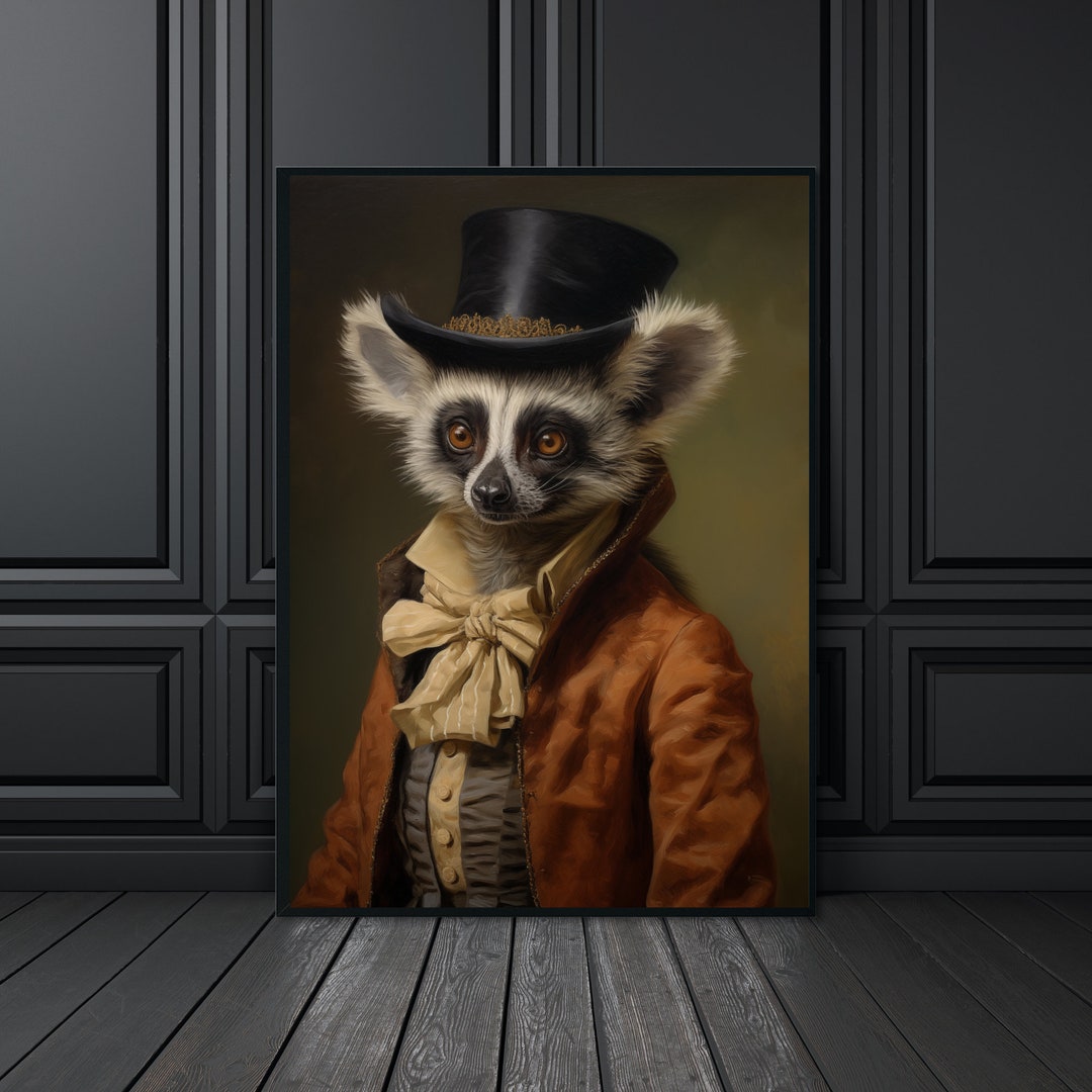 Renaissance Animal Portrait, Animal Renaissance Portrait, Lemur Wall ...