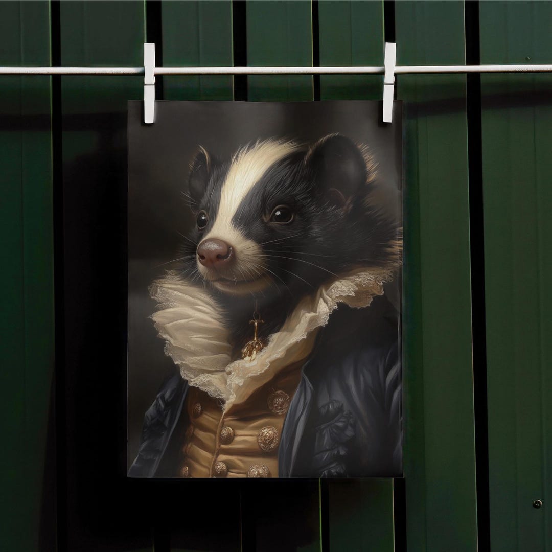 Skunk Print, Skunk Painting, Skunk Gifts, Gothic Wall Art, Gothic ...