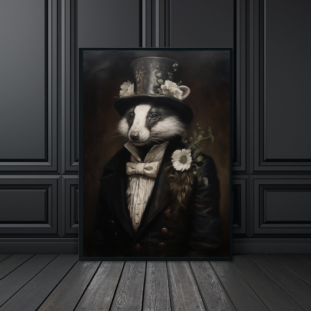 Victorian Animal Portrait, Gothic Animal Decor, Skunk Print, Skunk ...